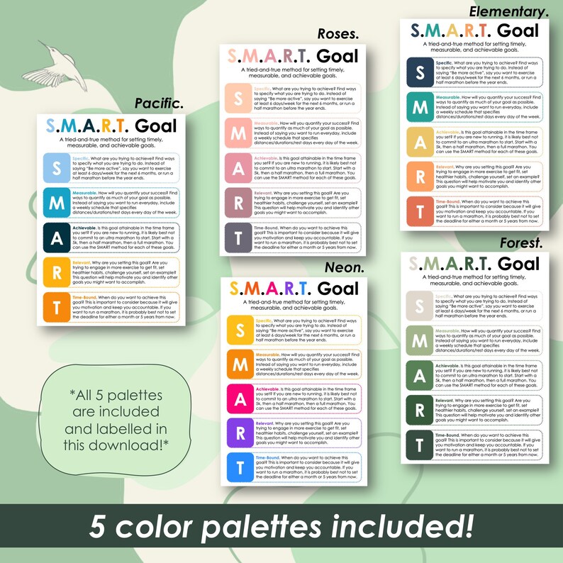 SMART Goal Template, Goal Setting Worksheet, Printable/digital PDF ...