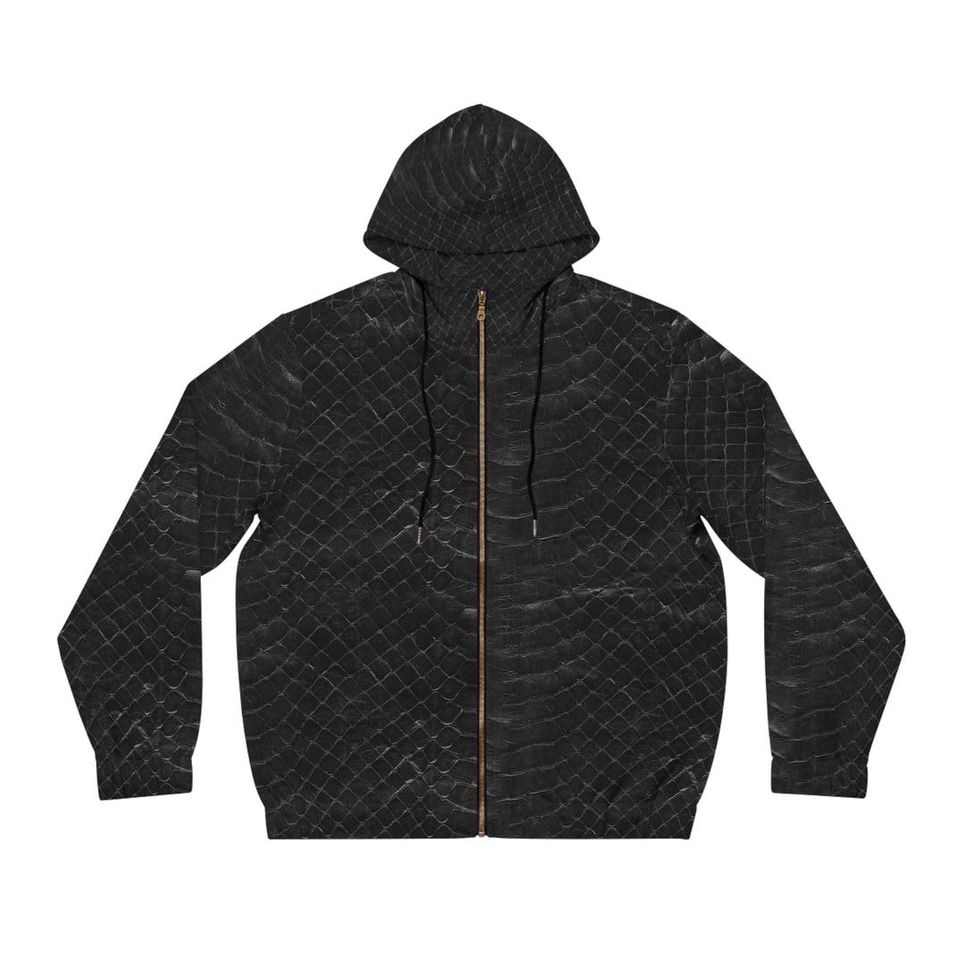 Black Snake Skin Print Hoodie Snakeskin Zip-up Black Hoodie XS - 2XL ...