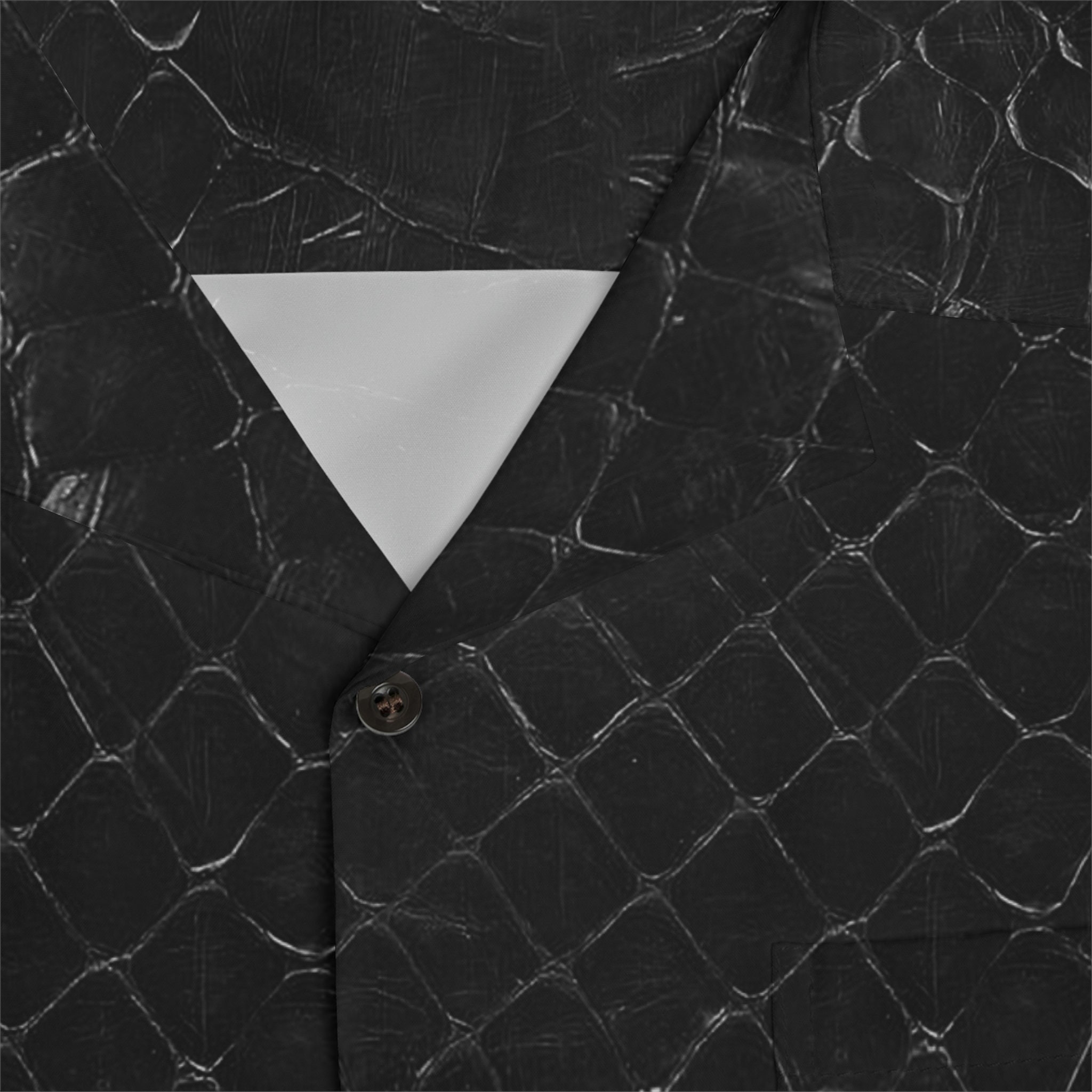 Black Snake Skin Print Hawaiian Shirt Black Short Sleeve Button Down ...