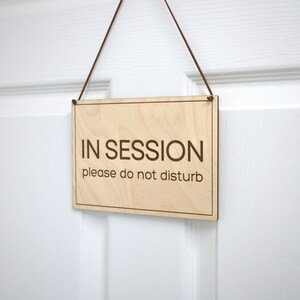 Custom Reversible Welcome and in Session Hanging Door Sign for Office ...