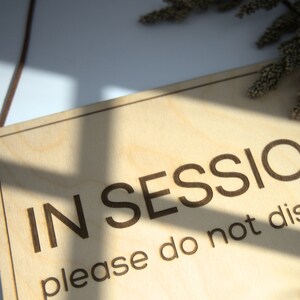 Custom Reversible Welcome and in Session Hanging Door Sign for Office ...