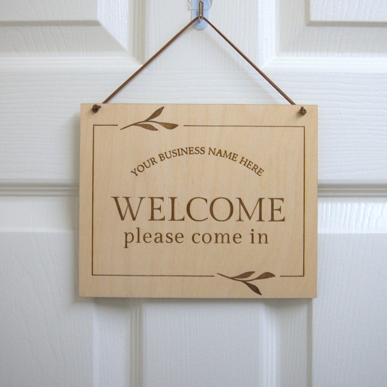 Personalized Double Sided Door Sign for Office Welcome Sign in - Etsy