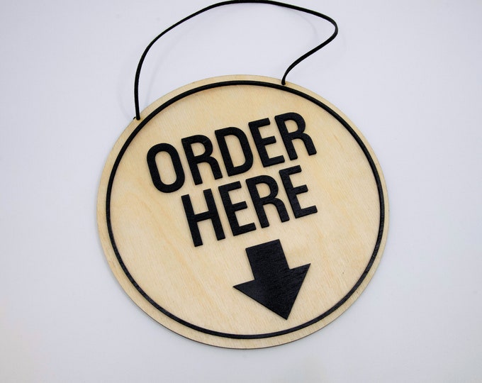 Order Here Sign Pick up Here Sign Pay Here Sign for Business Wooden ...