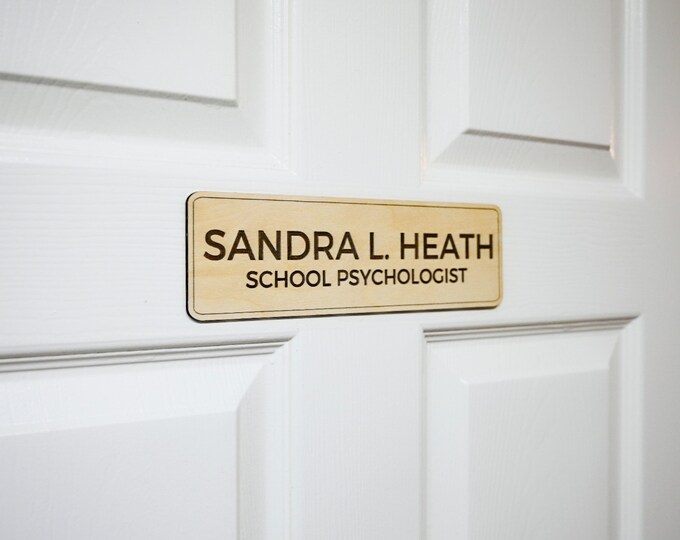 Custom Office Door Sign Personalized Door Name Plate Laser Engraved ...