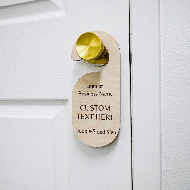 Custom Double Sided Door Knob Hanging Sign Personalized Office - Etsy