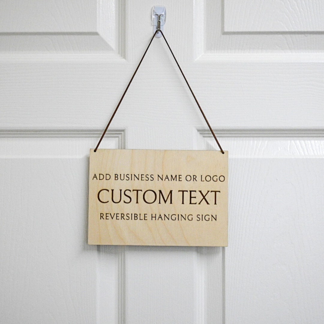 Double Sided Hanging Door Sign Welcome in Session Wooden Sign for ...