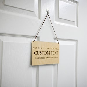 Double Sided Hanging Door Sign Welcome in Session Wooden Sign for ...