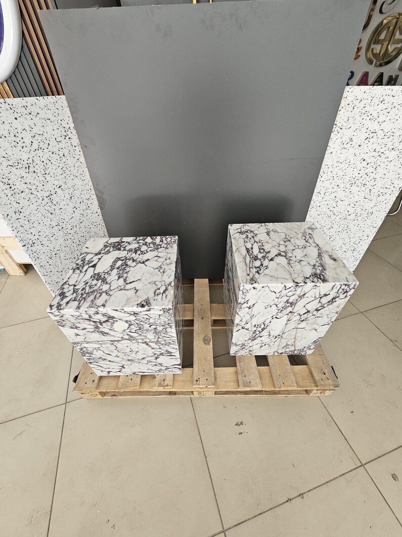 Calacatta Viola Marble Plinth Coffee Table , Marble Coffee Table ...