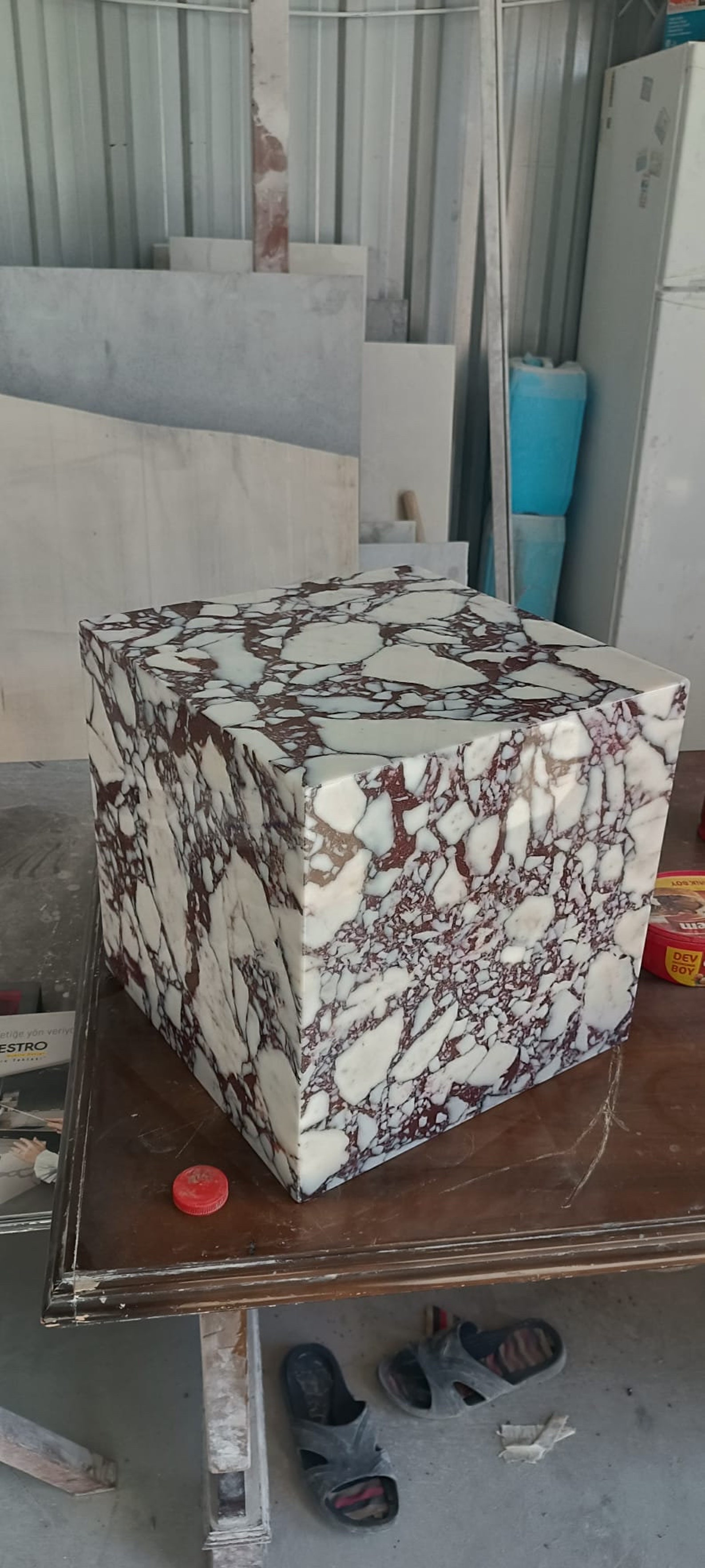 Calacatta Viola Marble Plinth Coffee Table , Marble Coffee Table ...