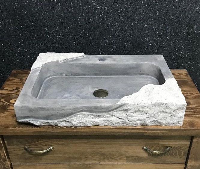 Hand Carved Black Basalt Marble Sink: Natural Stone Bathroom Basin - Etsy