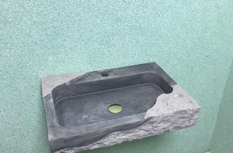 Hand Carved Black Basalt Marble Sink: Natural Stone Bathroom Basin - Etsy