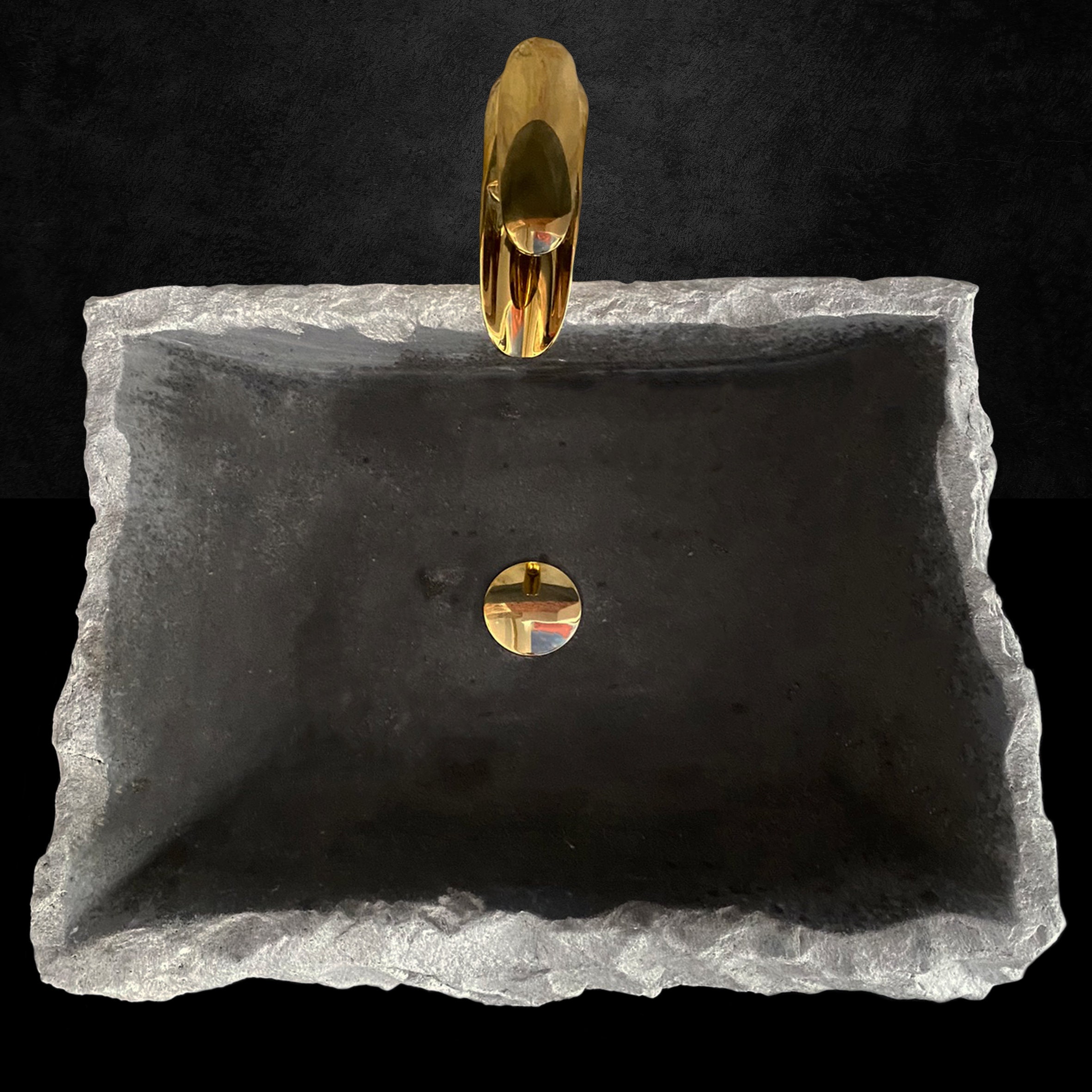 Basalt Rectangular Shapeless Design Washbasin - Handcrafted, 100% ...