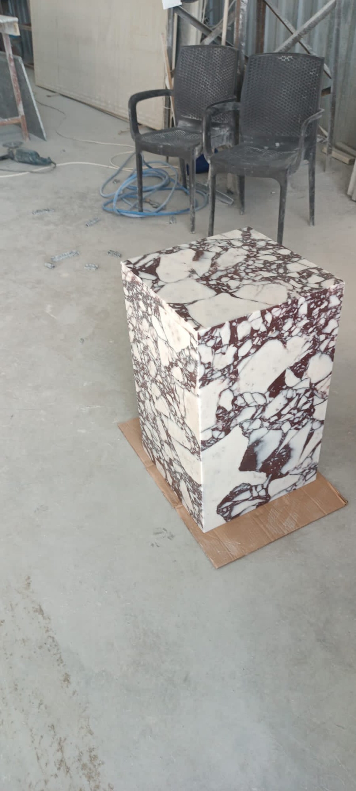 Calacatta Viola Marble Plinth Coffee Table , Marble Coffee Table ...