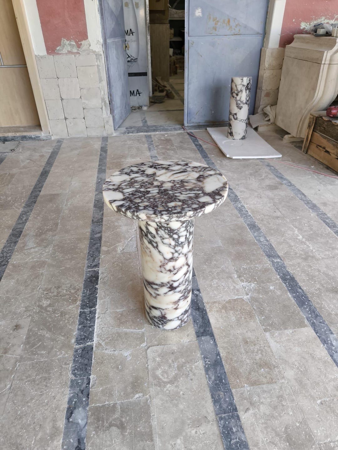Calacatta Viola Marble Plinth Coffee Table: Italian Design - Etsy