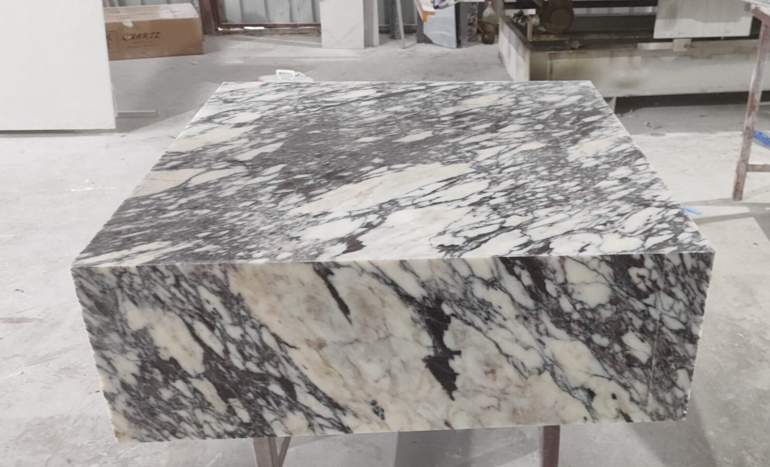 Calacatta Viola Marble Plinth Coffee Table, Custom Cube End Table - Etsy