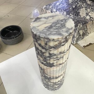 Calacatta Viola Marble Plinth: Pedestal Coffee Table - Etsy