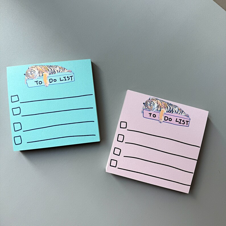 Tiger Checking Your List to Do List Small Notepad Tiger Note Checklists ...