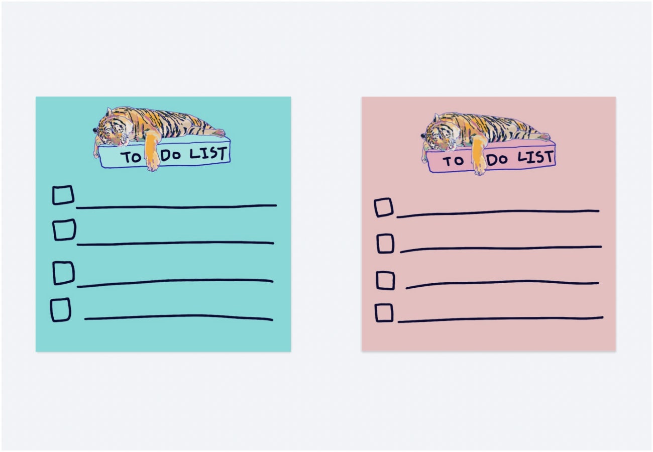 Tiger Checking Your List to Do List Small Notepad Tiger Note Checklists ...
