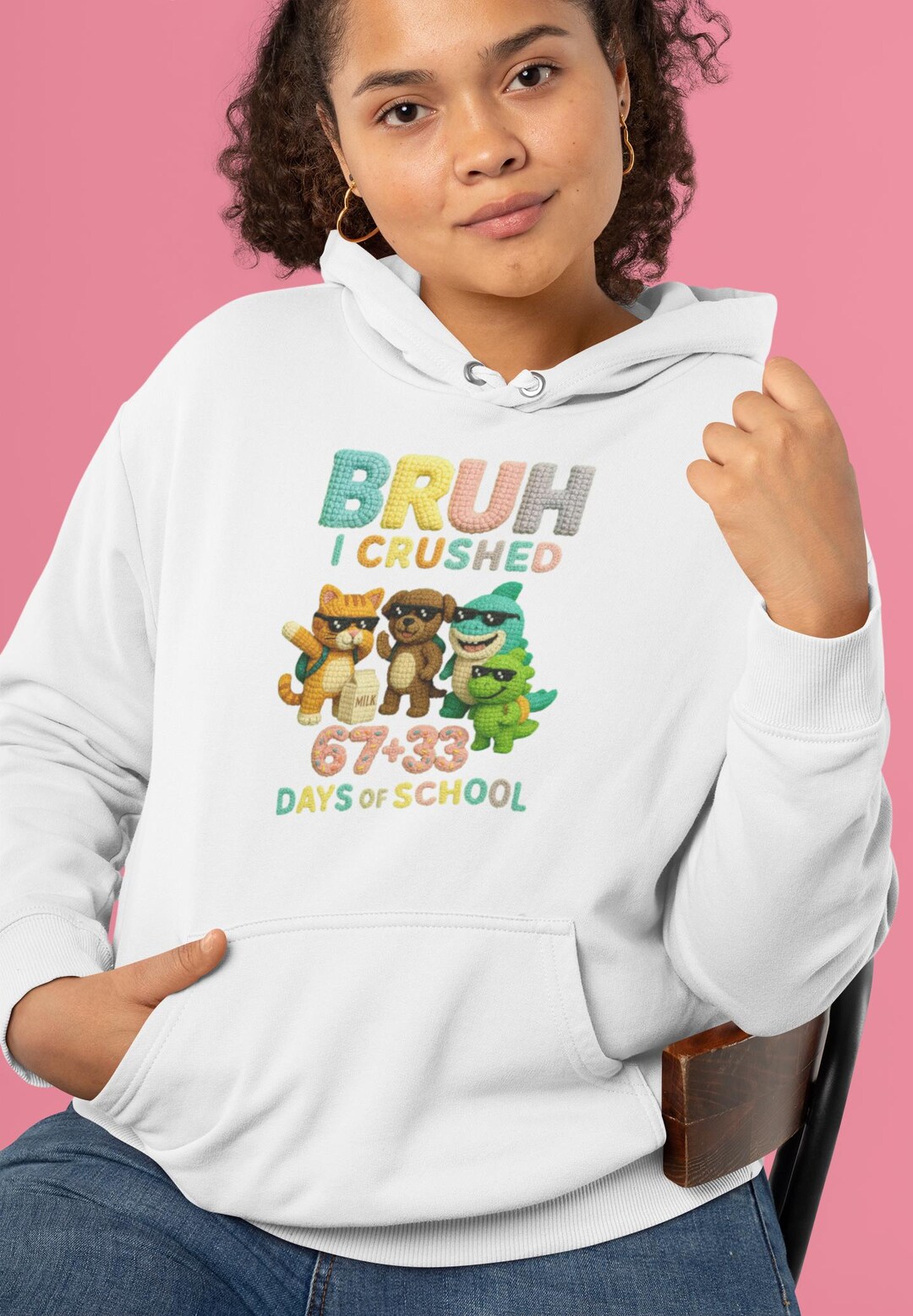 100 Days of School PNG | Bruh I Crushed 67 + 33 Math Meme | Cute ...