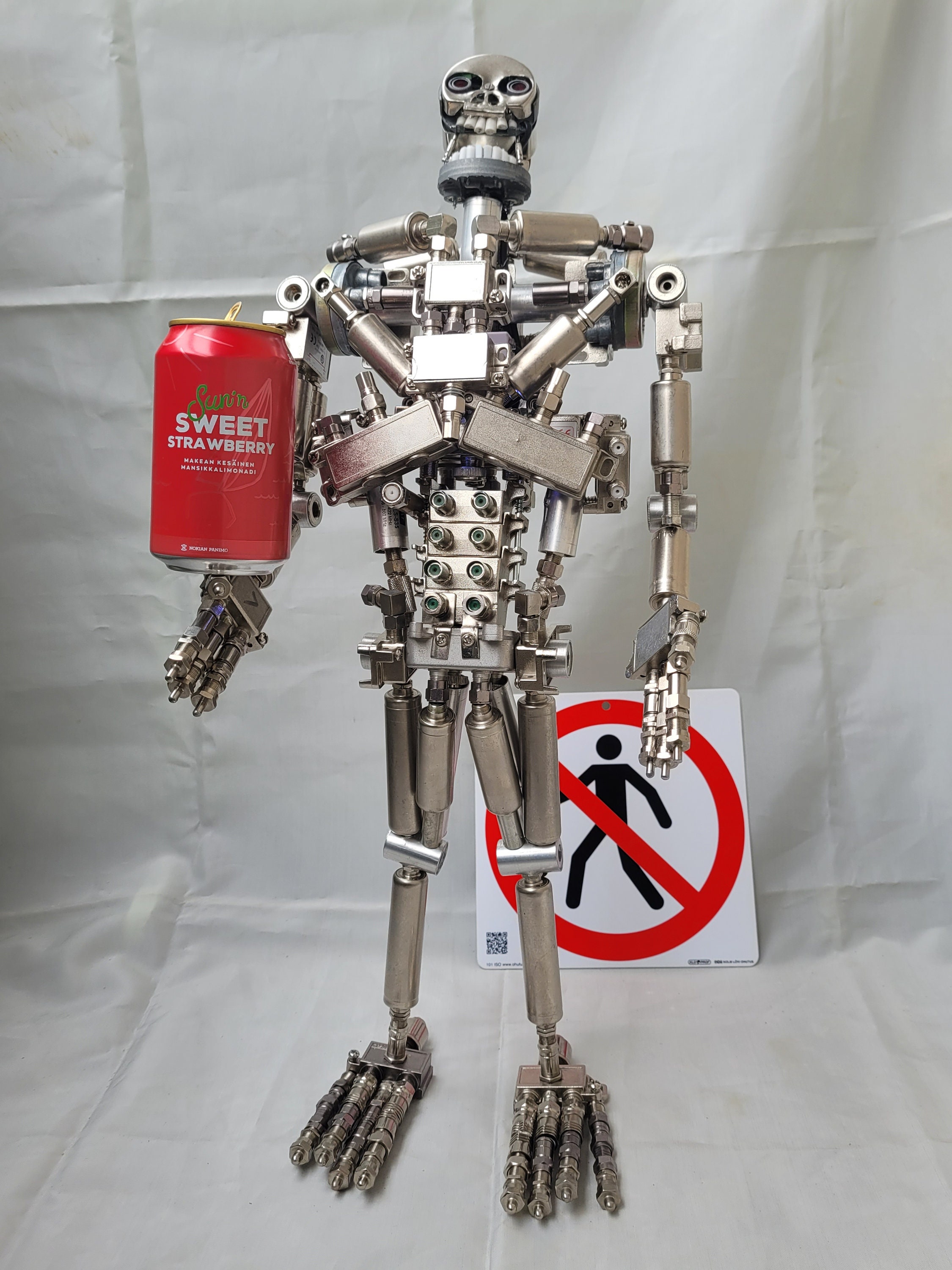 Terminator T-800 Endoskeleton Sculpture Made of Coaxial Cable Network ...