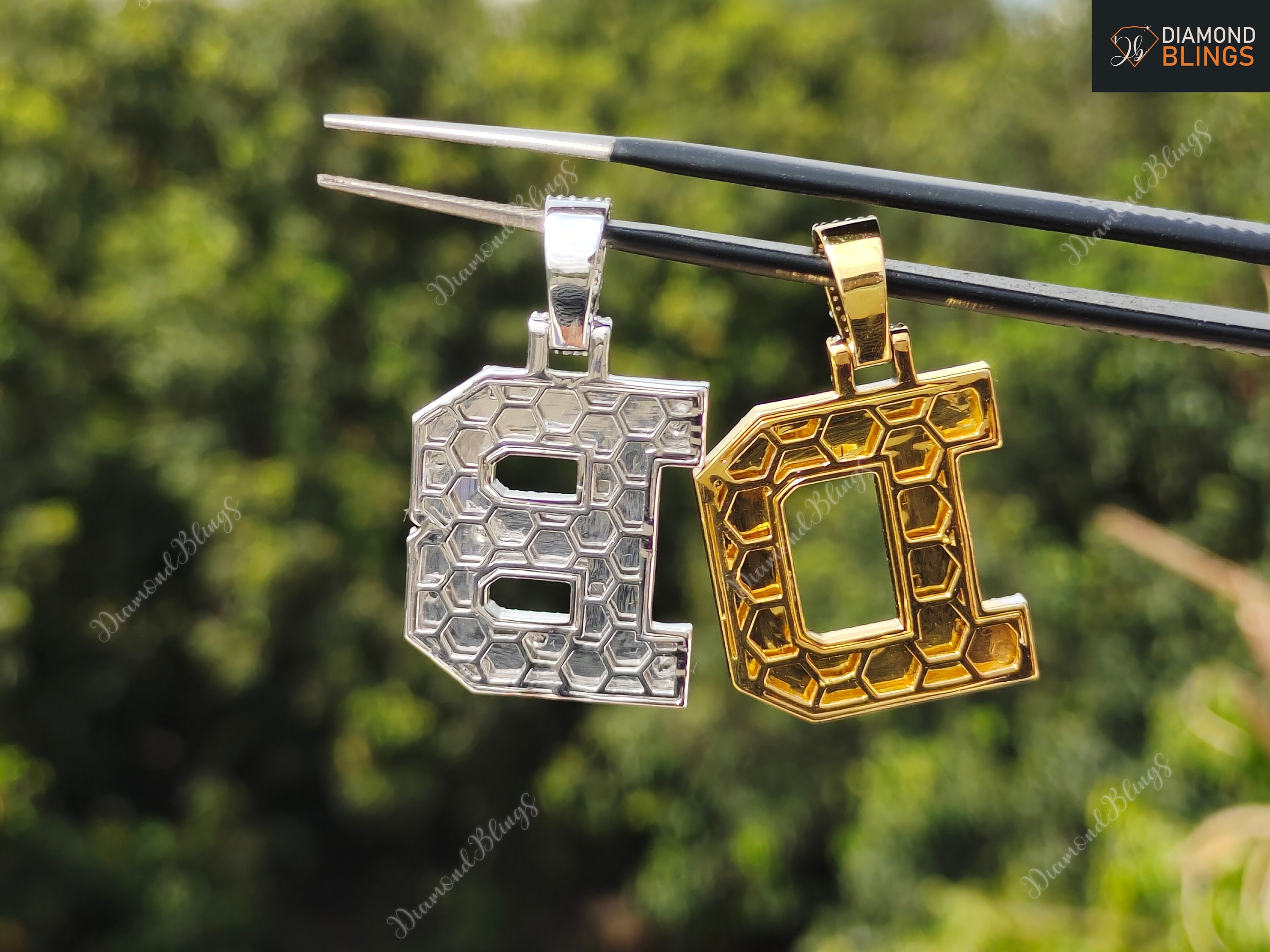 Custom Letters d or B With Bail Iced Out Pendant, Bust Down VVS ...