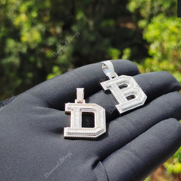 Iced Custom Letters Pendant - Etsy