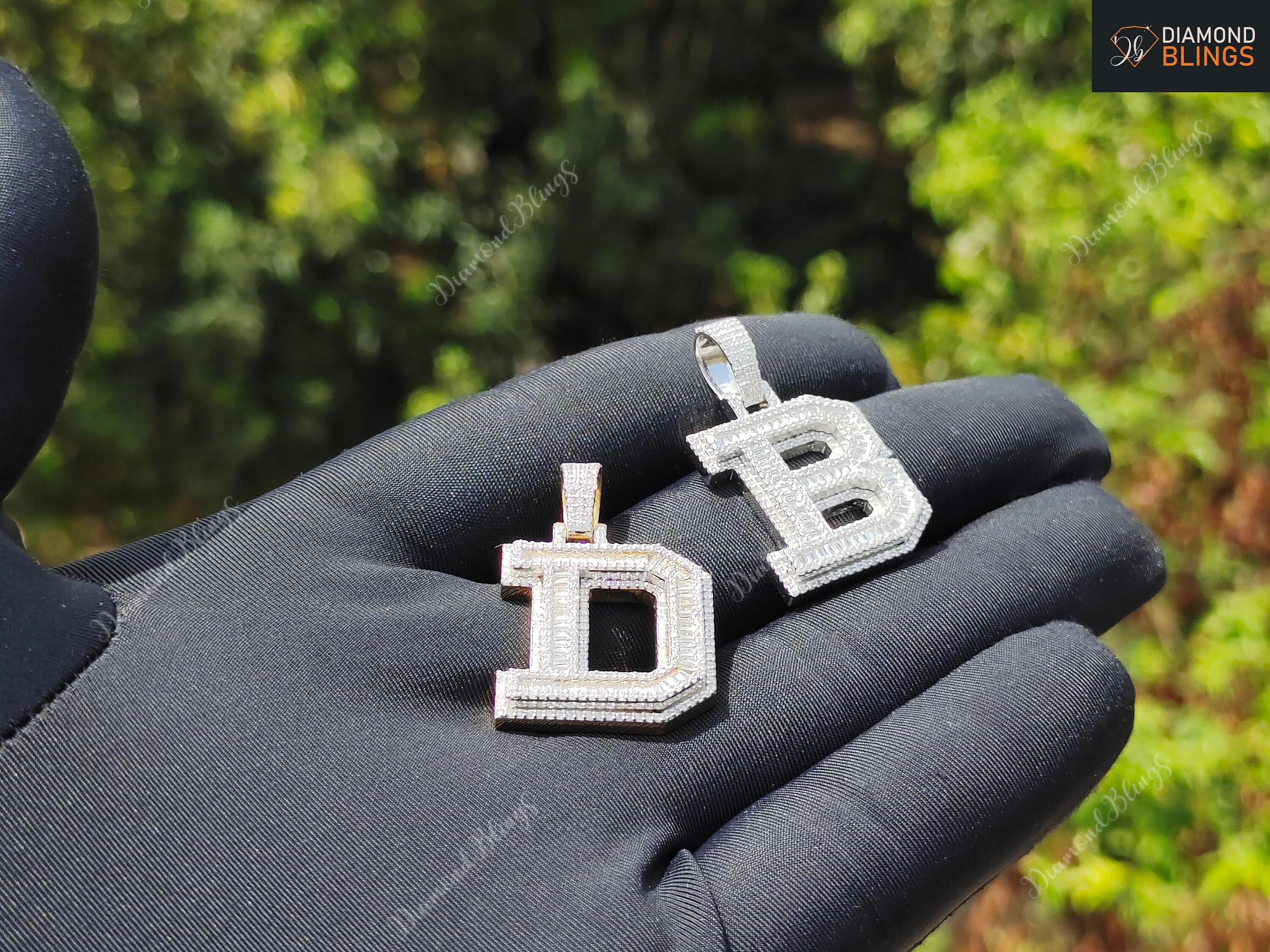 Custom Letters d or B With Bail Iced Out Pendant, Bust Down VVS ...
