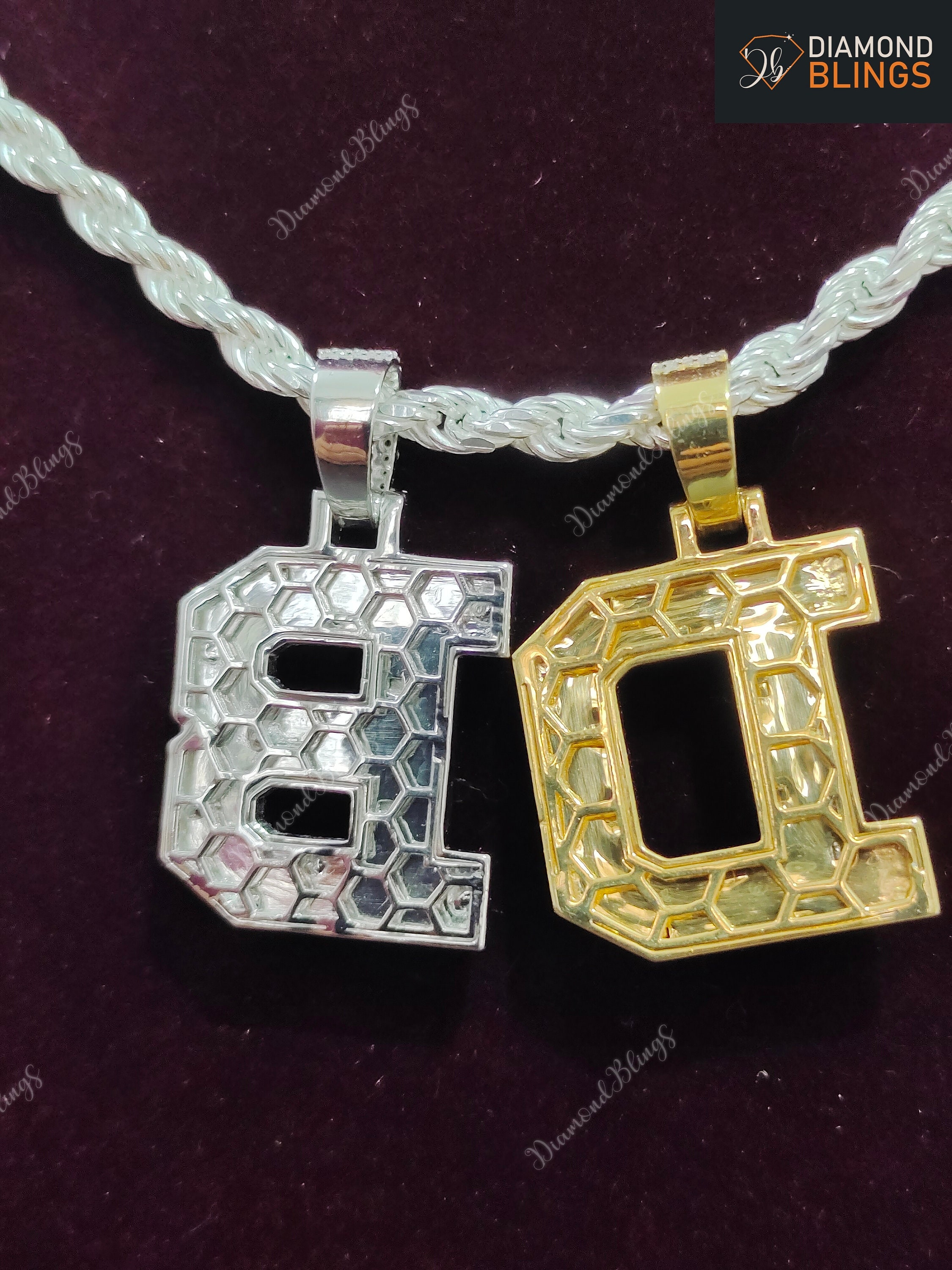 Custom Letters d or B With Bail Iced Out Pendant, Bust Down VVS ...