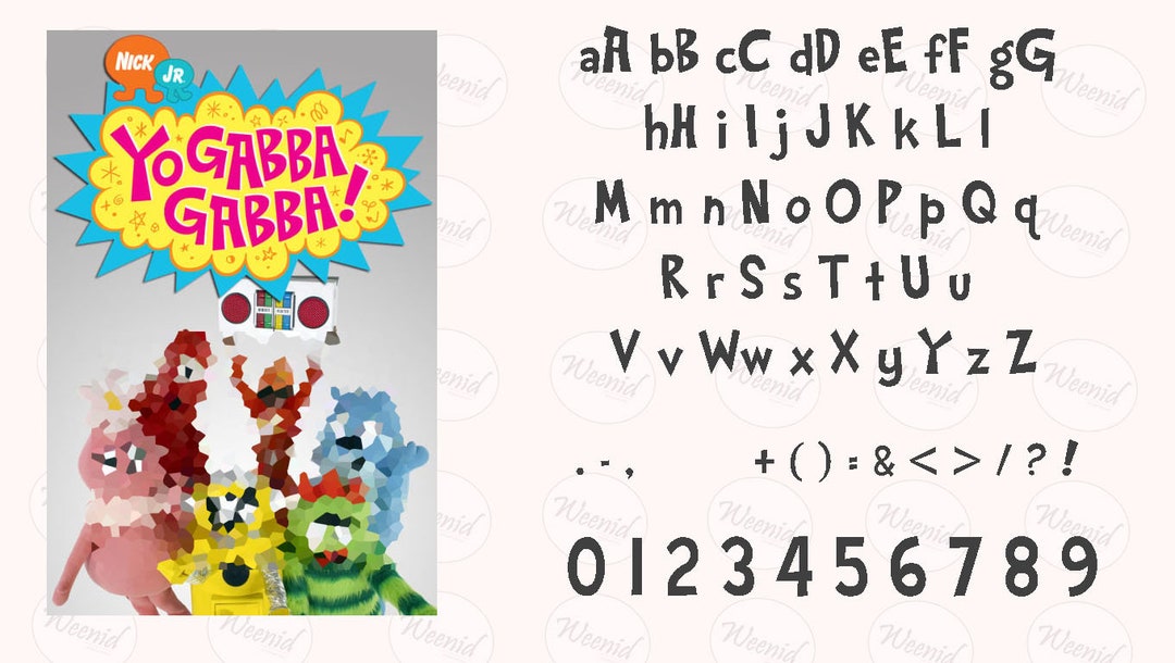 Yo Gabba Gabba Movie Planner Calligraphy Alphabet Font - Etsy