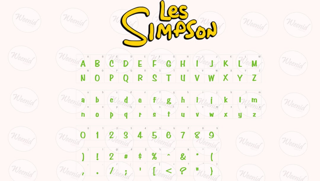 Bart Homer Simpson Alphabet Font Letters SVG Customize Gift - Etsy