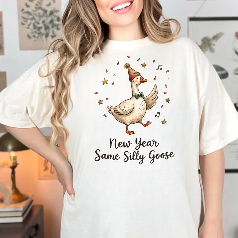 New Year Same Silly Goose PNG: Cute Goose Illustration New Year Humor ...