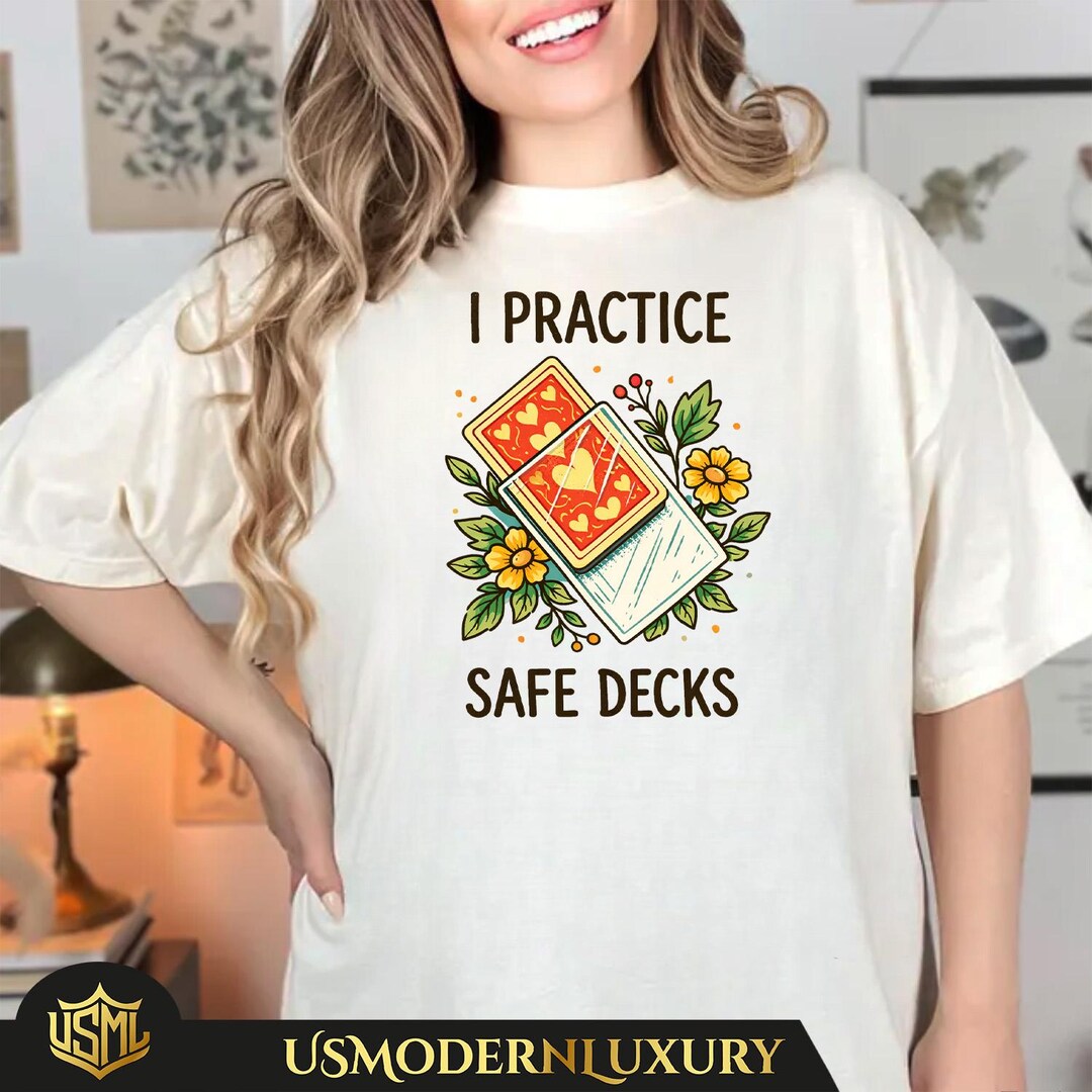 I Practice Safe Decks PNG: Funny Card Game Humor Illustration Playing ...