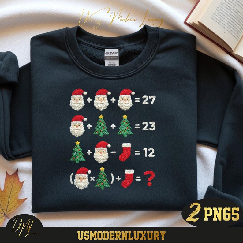 Funny Christmas Math PNG: Santa Tree Holiday Humor (digital Download ...