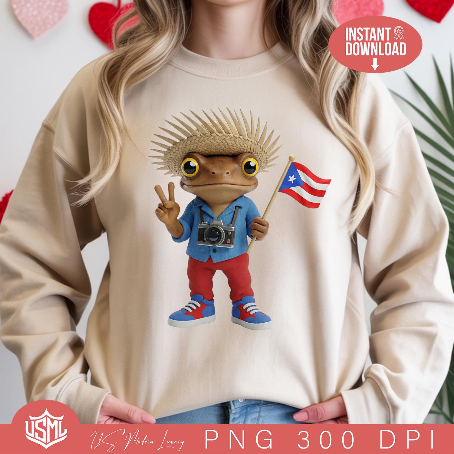 Coqui Frog Puerto Rico PNG, Boricua Tourist Shirt, Jibaro Hat Art ...