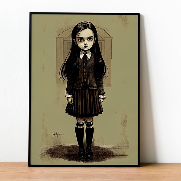 Wednesday Addams Sketch - Etsy
