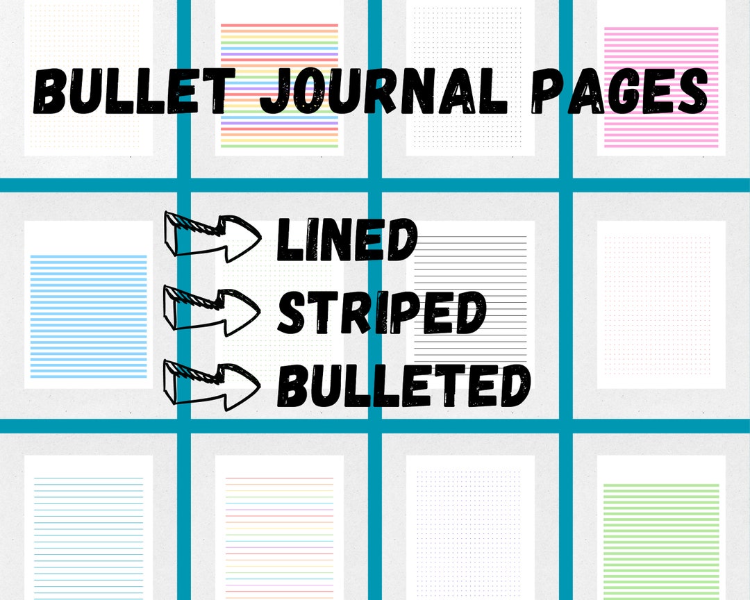 Lined, Striped & Bulleted Bullet Journal Pages - Etsy