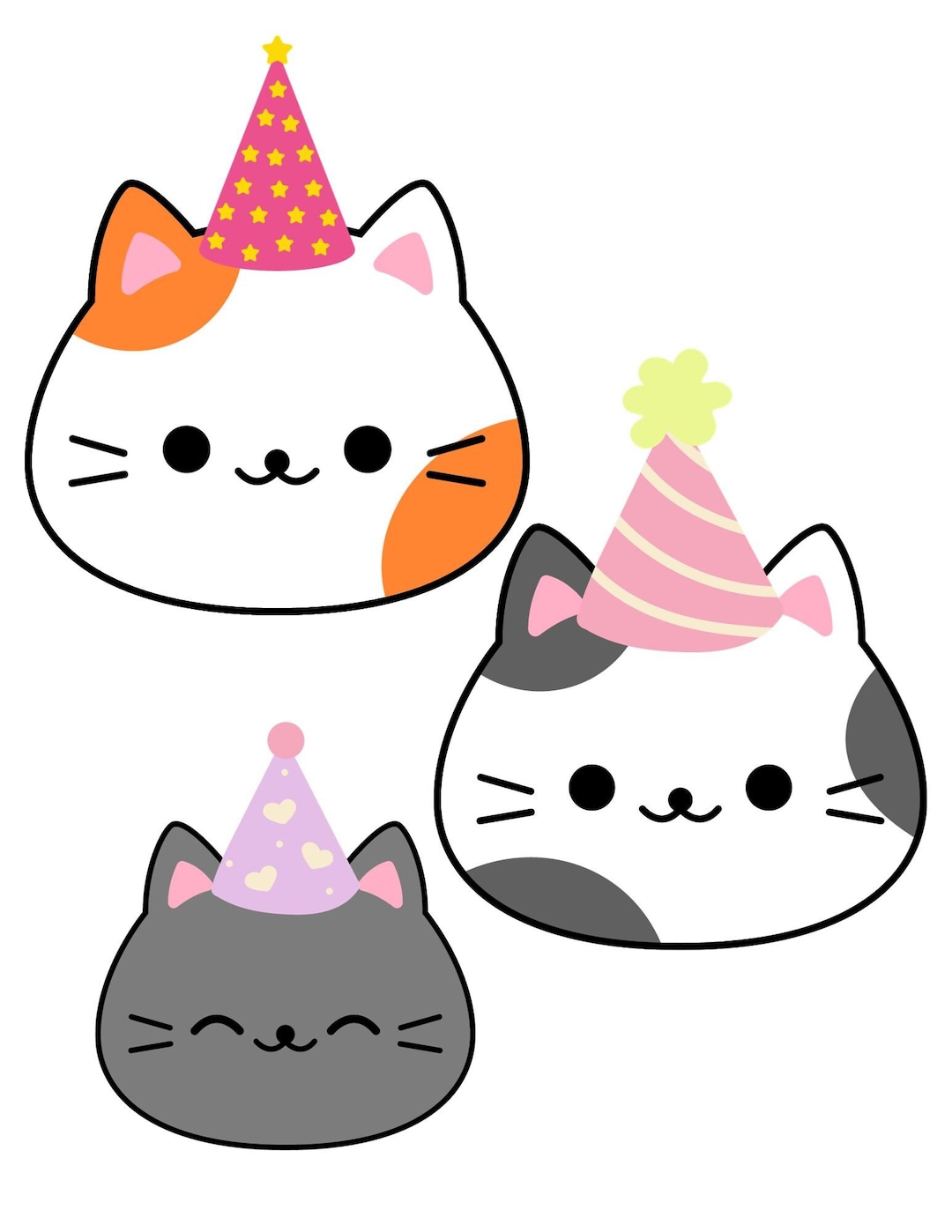 Cats in Hats - Printable Party Décor - Etsy