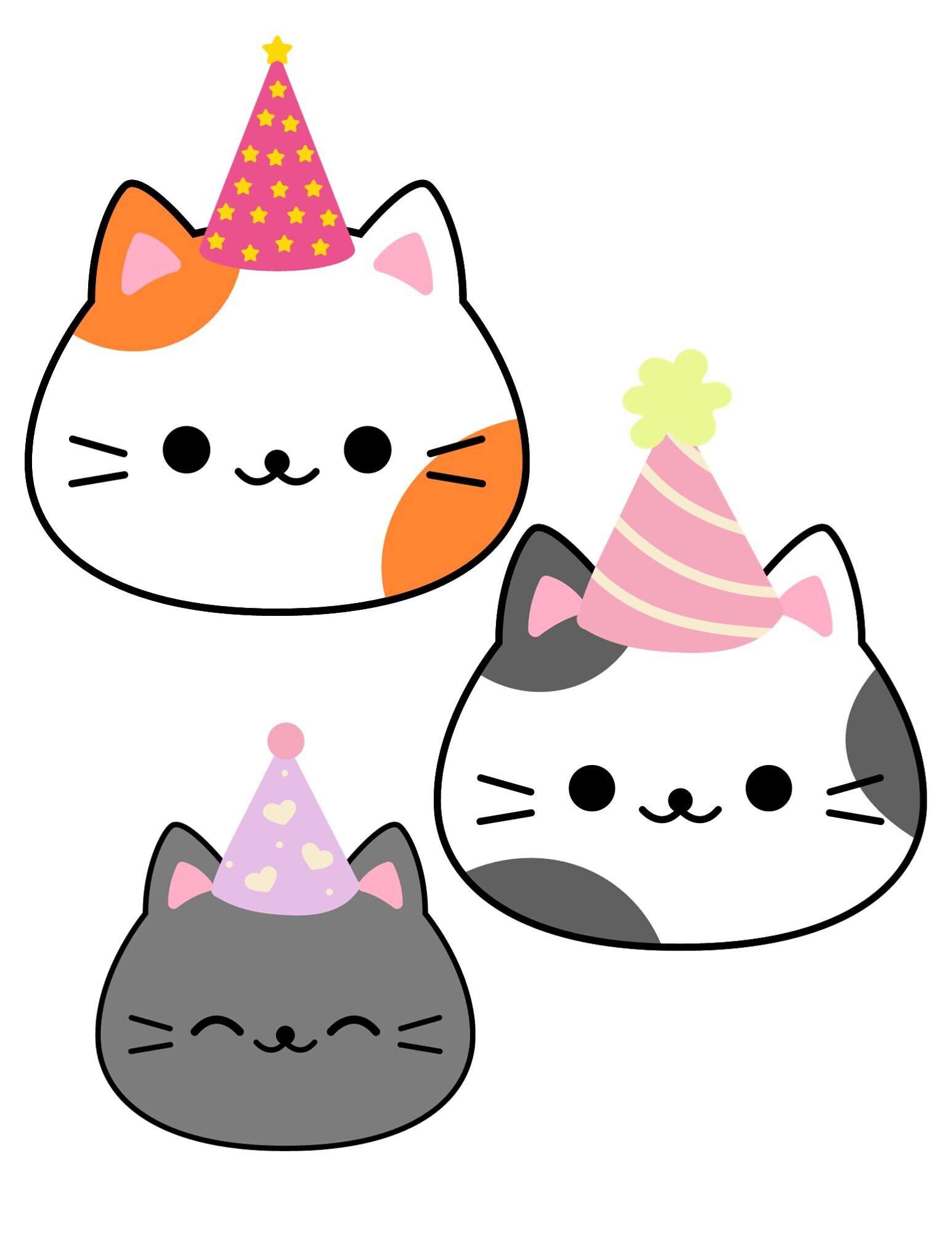 Cats in Hats - Printable Party Décor - Etsy