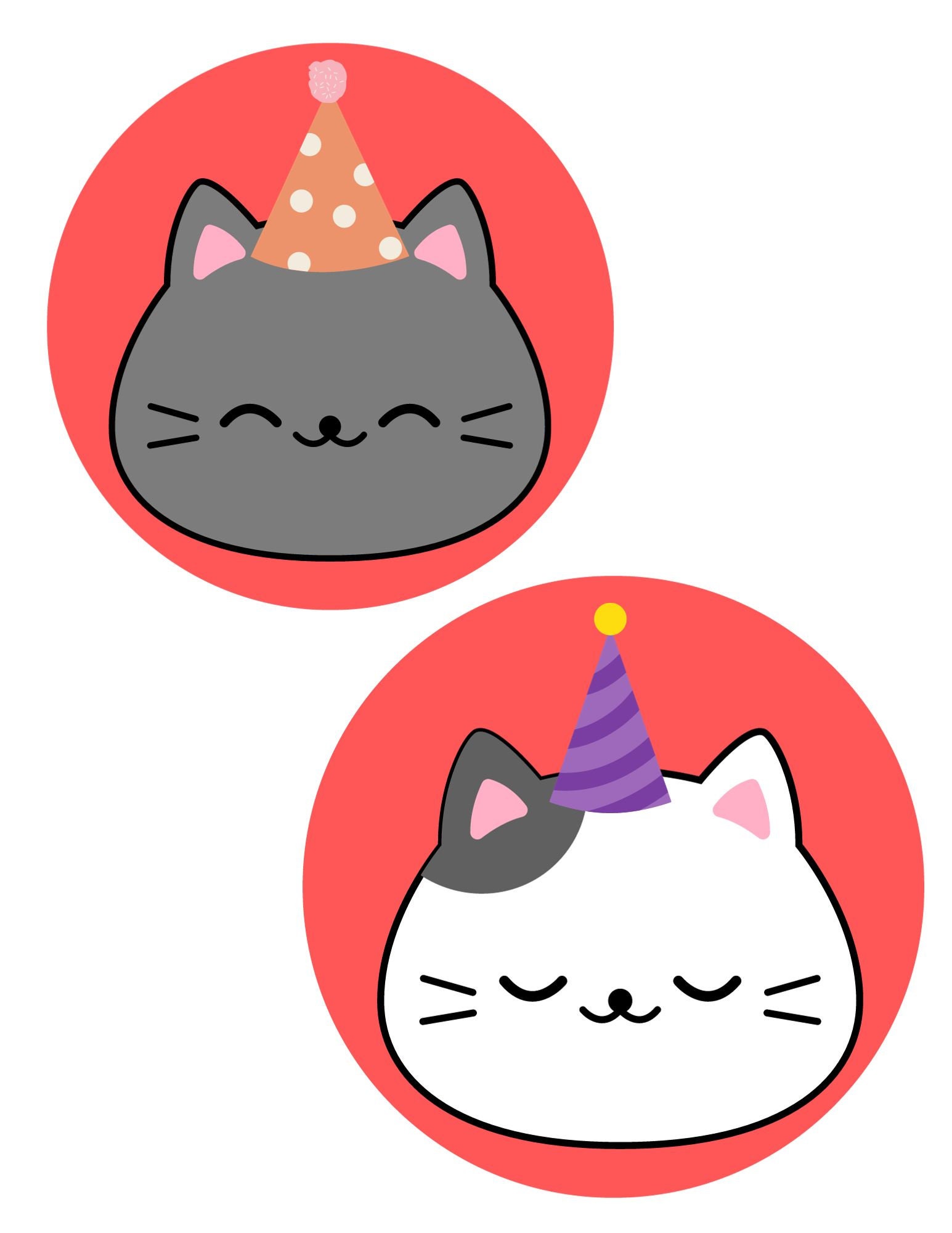 Cats in Hats - Printable Party Décor - Etsy