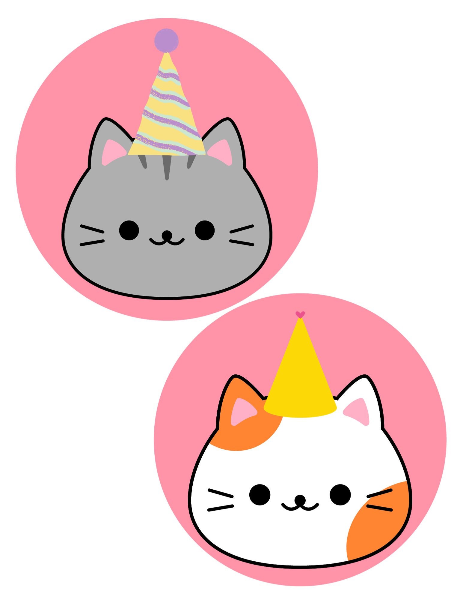 Cats in Hats - Printable Party Décor - Etsy