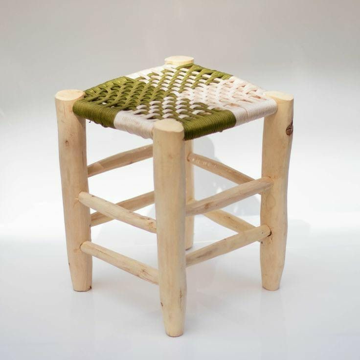 Traditional Moroccan Chair, Handcrafted From Natural Wood With a Seat ...