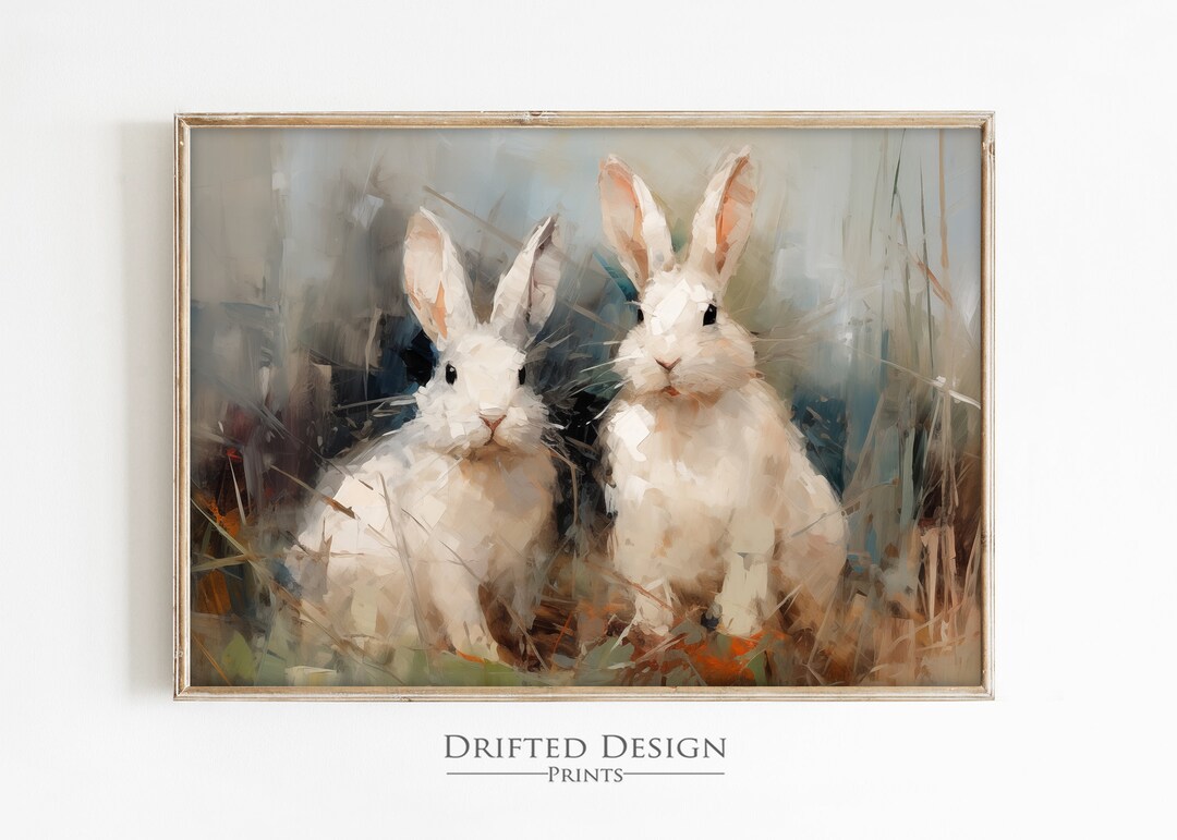 Bunnies Artwork Print,easter Printable Digital Download,antique ...