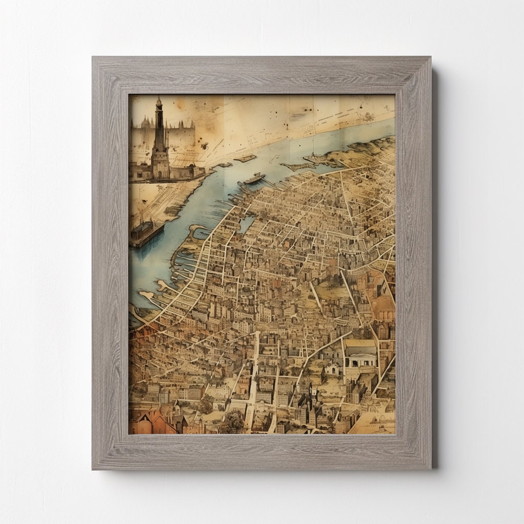 Vintage Style Maps, Old World, Digital Print, Antique Rustic Decor ...