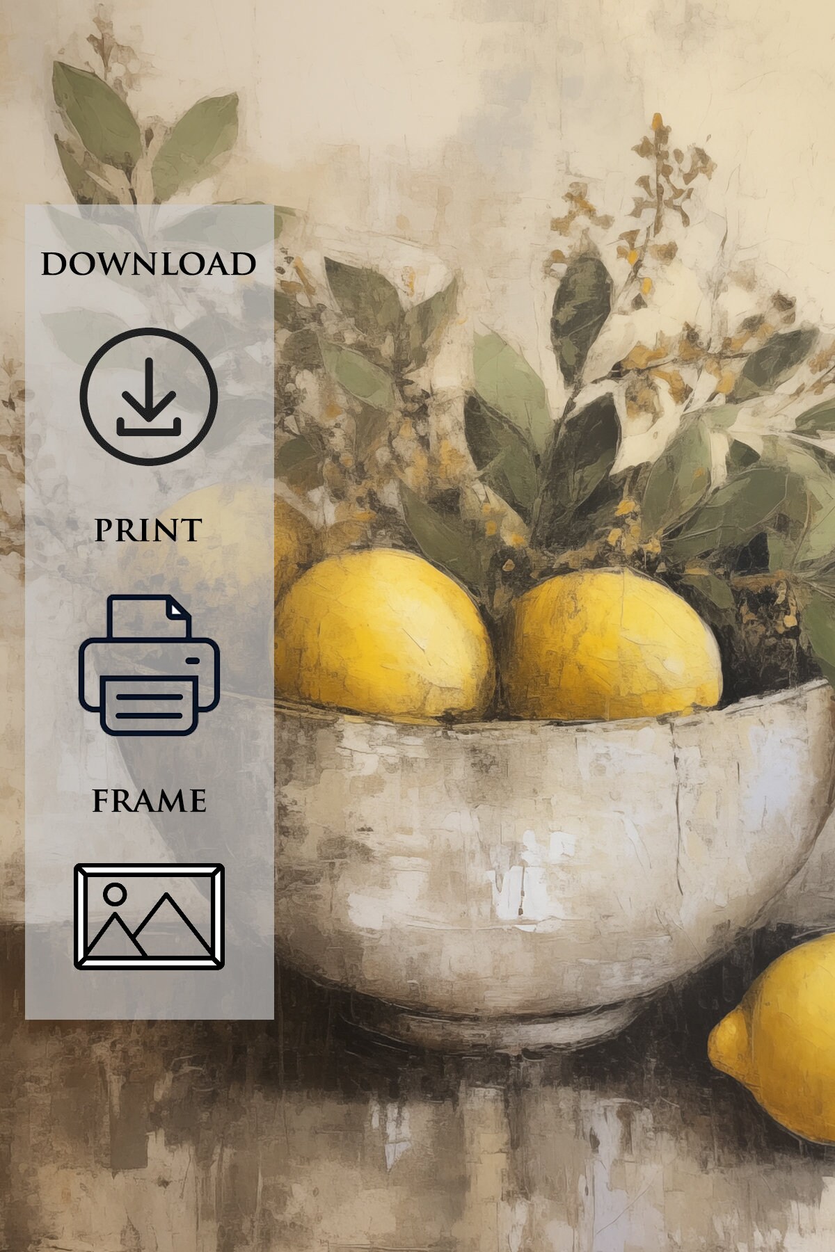 Vintage Lemons ,antique Printable Art, Oil Painting Still Life ...