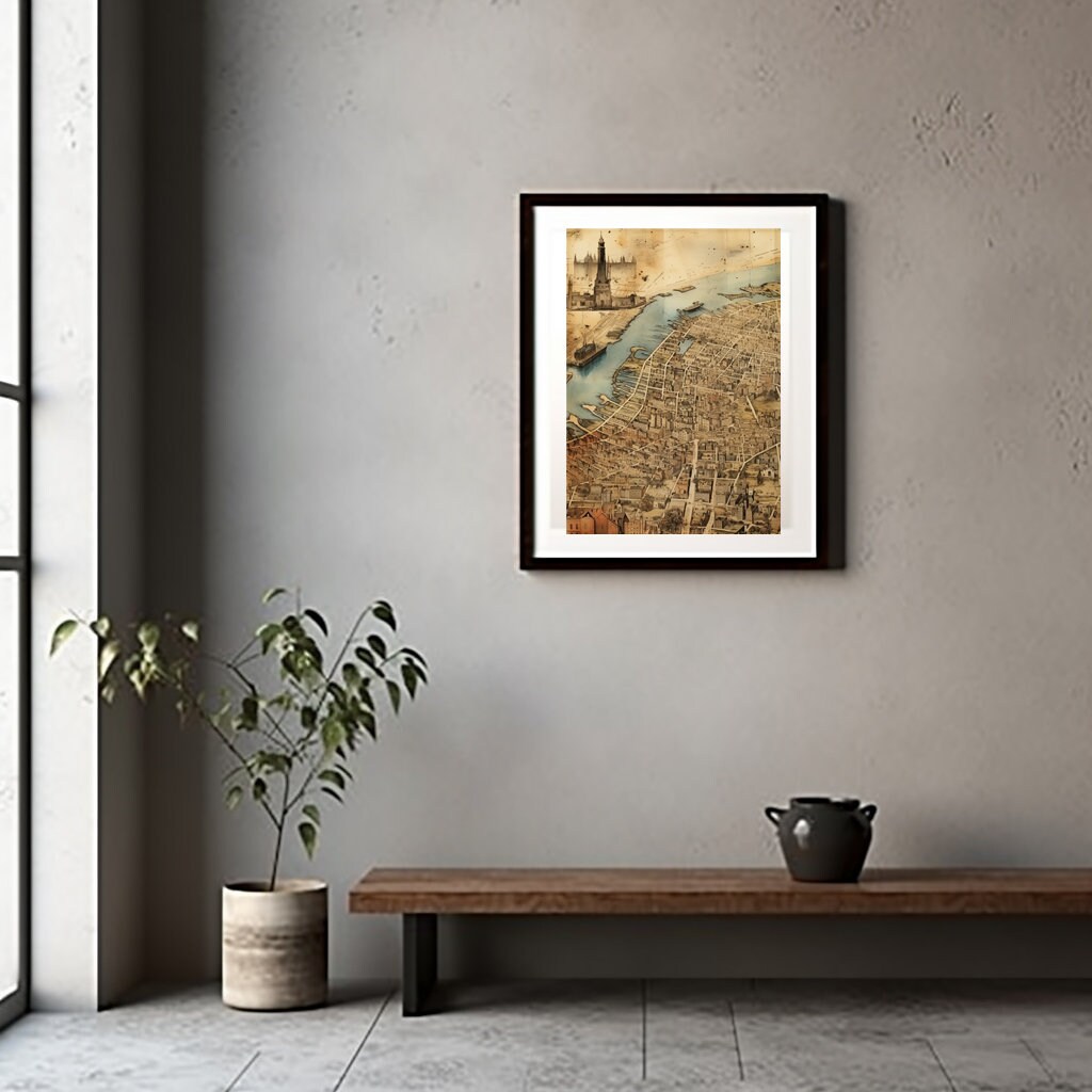 Vintage Style Maps, Old World, Digital Print, Antique Rustic Decor ...