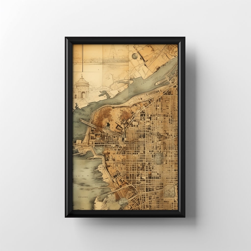 Vintage Style Maps, Old World, Digital Print, Antique Rustic Decor ...