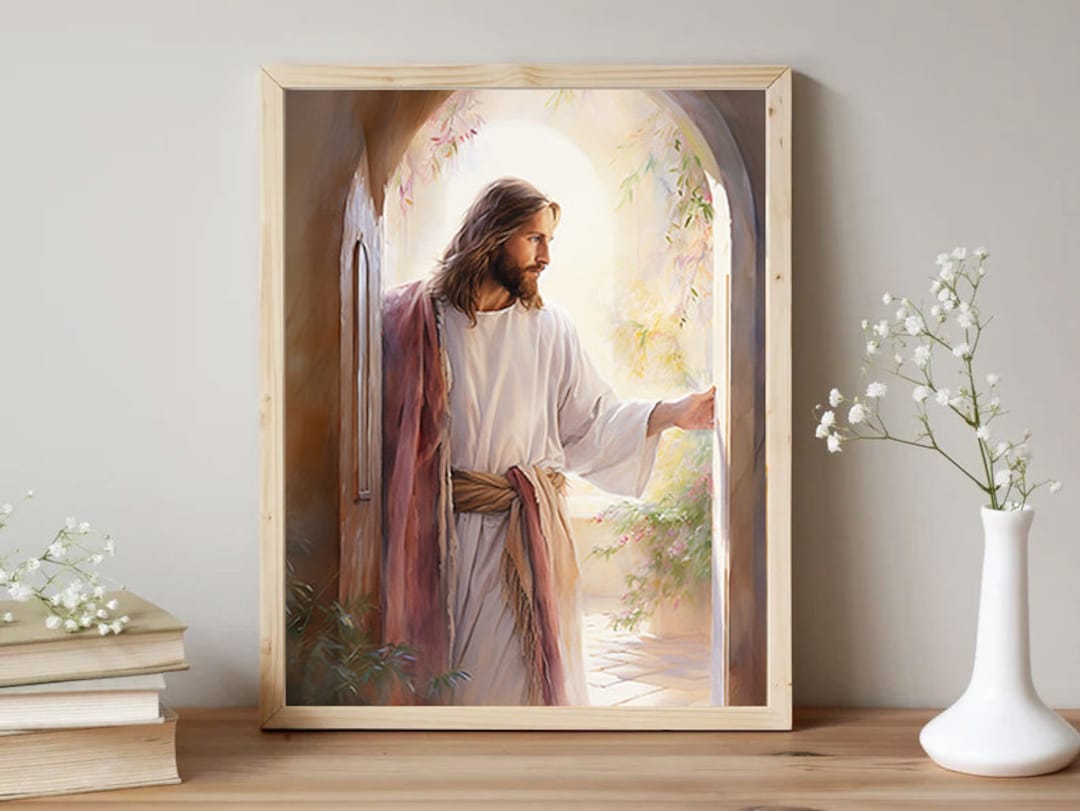 Let Him In Jesus Christ at the door Savior Christian Wall Art Religious ...