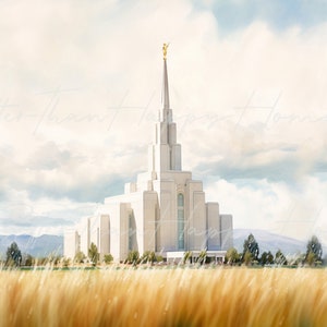 Rexburg Latter-day Saint Temple Christian Wall Art LDS Temple Wheat ...