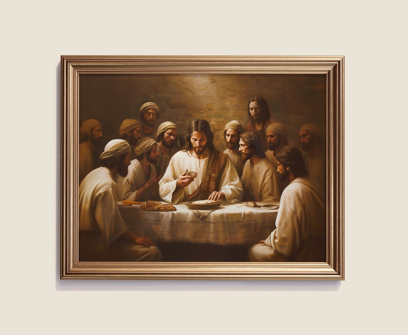 Jesus Christ and the Last Supper Savior Christian Wall Art Religious ...