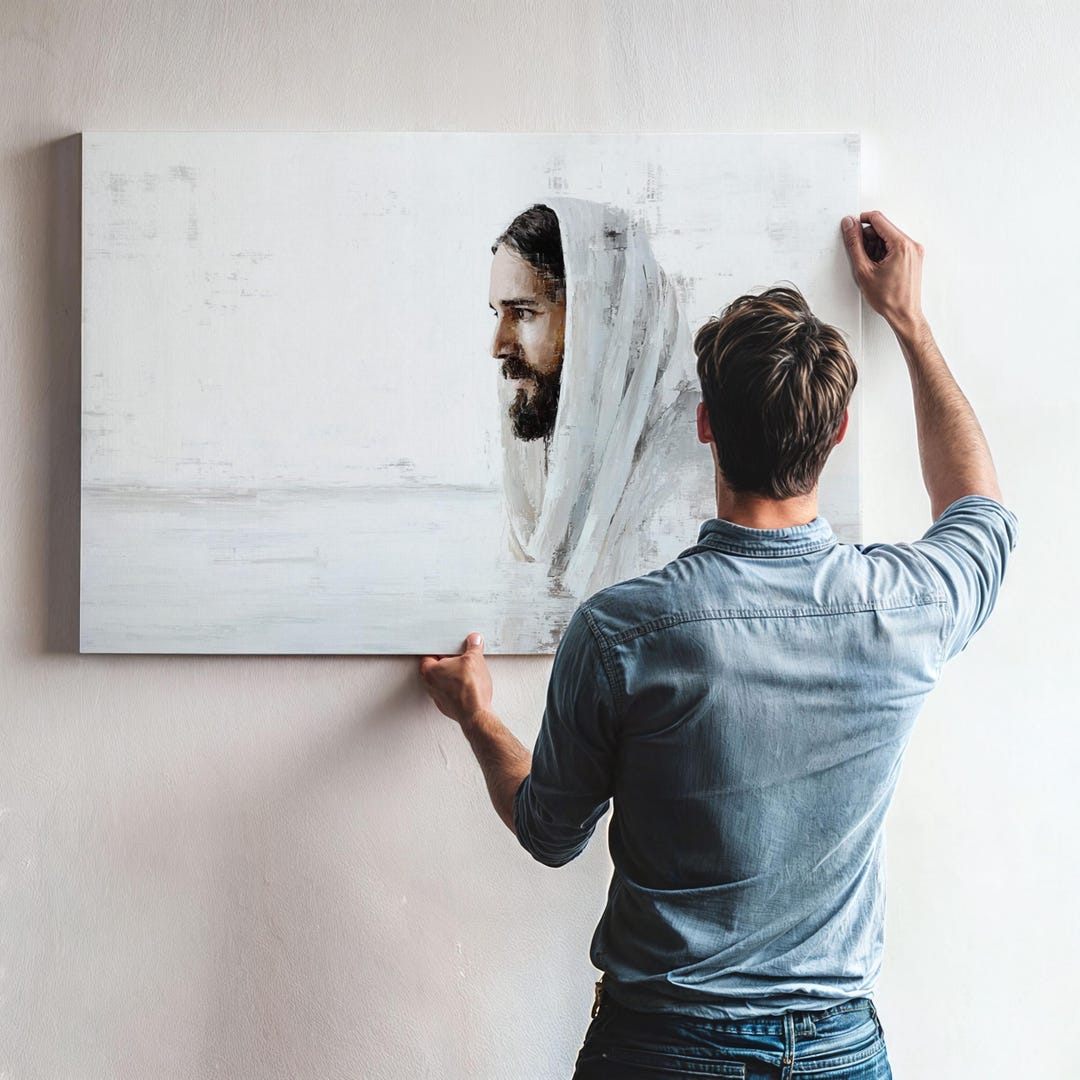 Jesus Christ Neutral Black and White, the Way Canvas Print: Watercolor ...